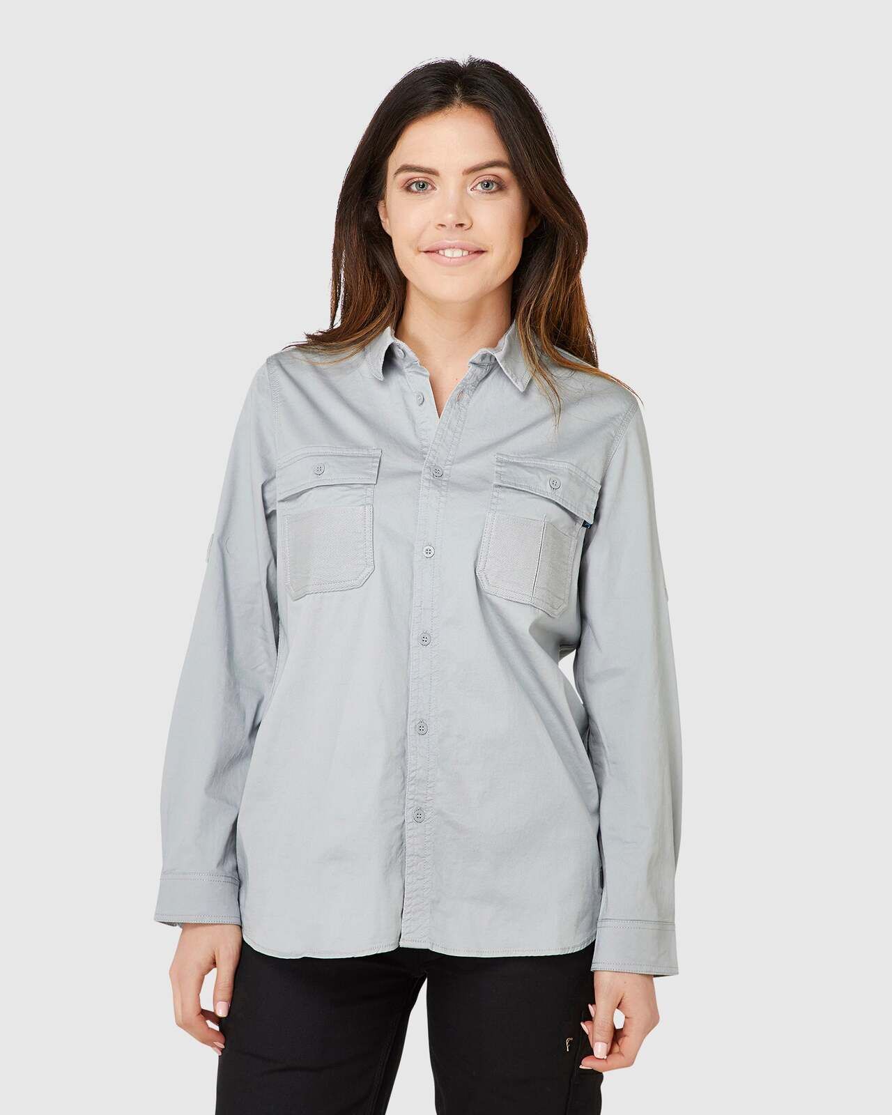 Womens utility shirt dove grey - SafetyHQ
