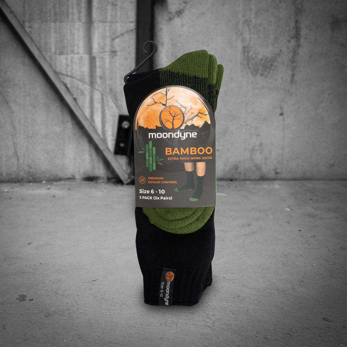 Moondyne Premium Bamboo Socks 3 Pair Pack - SafetyHQ