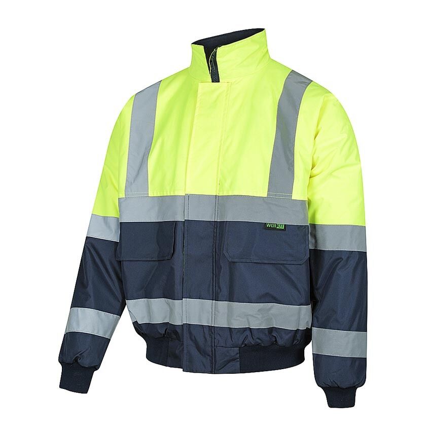 WORKIT Hi-Vis 2 Tone Wet Weather Bomber Taped Jacket - SafetyHQ