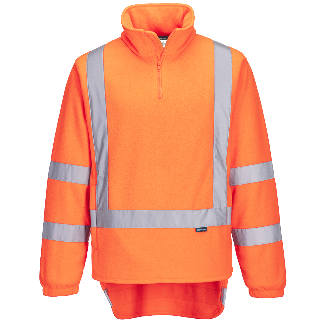 Portwest TTMC-W17 Hi-Vis X Back 1/4 Zip Polar Fleece - SafetyHQ