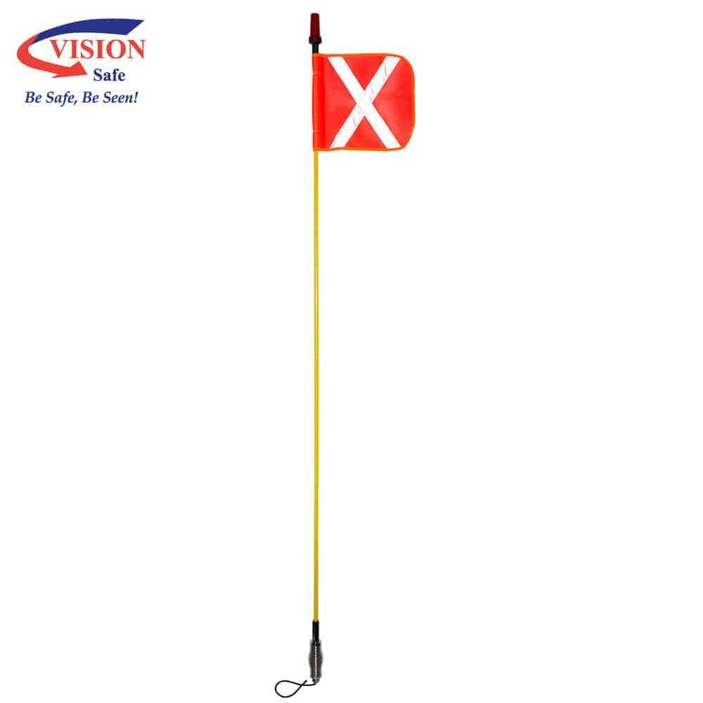 LED Whip Aerial: 1.8m Length 10-30V 12 Red LED, 10x12" Flag, Single ...